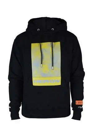 Heron Preston Cotton Graphic Print Hoodie - Black