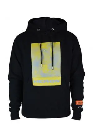 Heron Preston Cotton Graphic Print Hoodie - Black