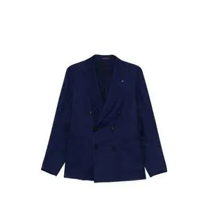 Tagliatore Double-breasted Peak Lapel Blazer - Blue