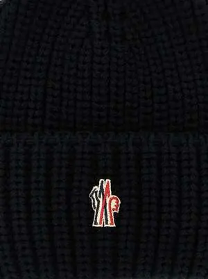 Moncler Logo Patch Beanie - Black