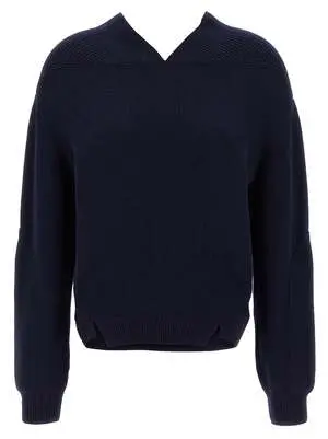 Victoria Beckham V-neck Yoke Detail Sweater - Blue