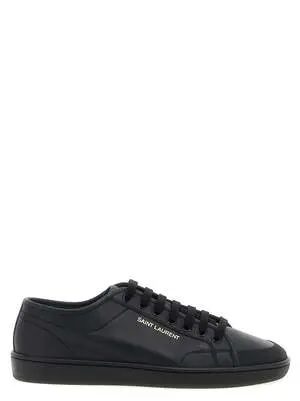 Saint Laurent Gym" Leather Lace-up Sneakers - Black