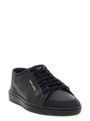 Saint Laurent Gym" Leather Lace-up Sneakers - Black