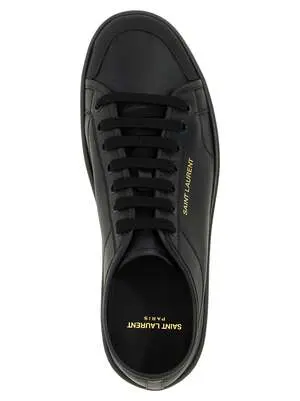 Saint Laurent Gym" Leather Lace-up Sneakers - Black