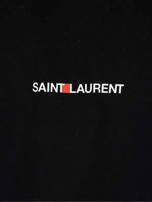 Saint Laurent T-shirt Classique Crewneck Short Sleeve With Logo - Black
