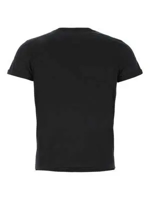 Saint Laurent T-shirt Classique Crewneck Short Sleeve With Logo - Black