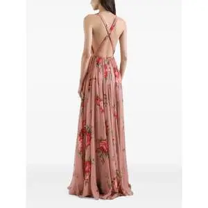 Dolce & Gabbana Floral Print Silk Evening Dress