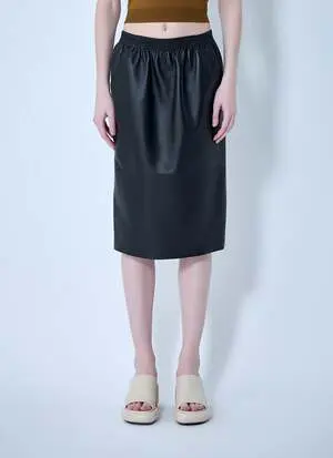 Chloé Knee-length Leather Pencil Skirt - Black