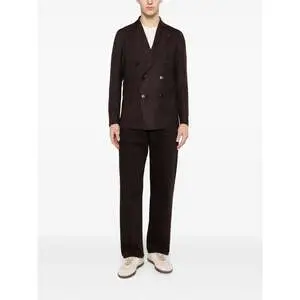 Tagliatore Double-breasted Peak Lapel Jacket - Brown