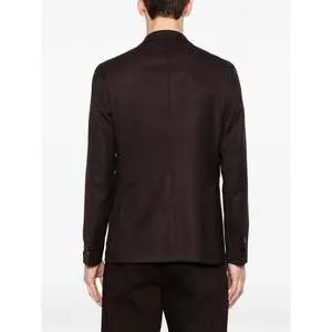 Tagliatore Double-breasted Peak Lapel Jacket - Brown