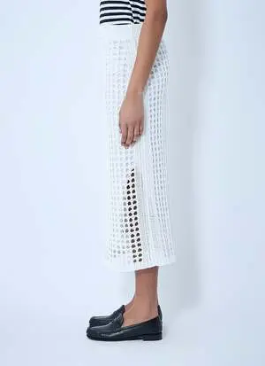 Max Mara Open-knit Crochet Midi Skirt
