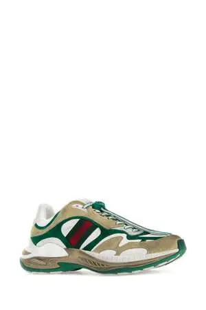 Gucci Gg Fabric And Suede Lace-up Sneakers