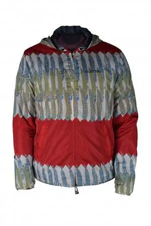 Valentino Garavani Printed Nylon Hooded Jacket - Red