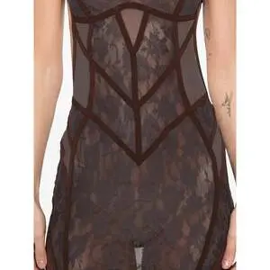 Attico Paneled Lace Cocktail Dress