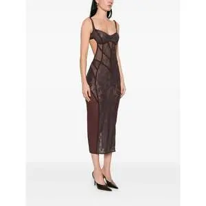 Attico Paneled Lace Cocktail Dress