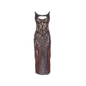 Attico Paneled Lace Cocktail Dress