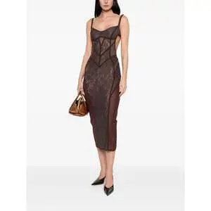Attico Paneled Lace Cocktail Dress