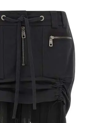 Dolce & Gabbana Twill And Chiffon Midi Skirt