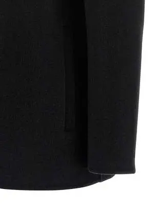 Burberry Double Face Wool Twill Jacket With Check Lining