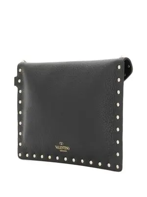 Valentino Garavani Rockstud Grainy Leather Pouch - Black