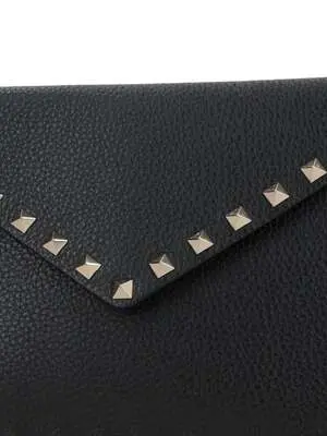 Valentino Garavani Rockstud Grainy Leather Pouch - Black