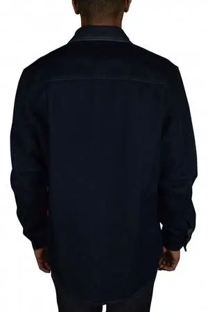 Valentino Garavani Denim Jacket With Red Logo Print - Blue