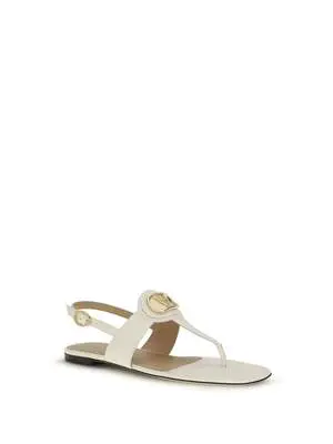 Valentino Garavani Leather Thong Sandals With Vlogo Signature