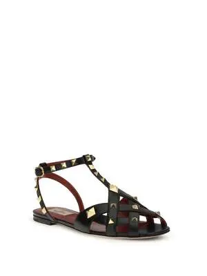 Valentino Garavani Studded Leather Sandals - Black