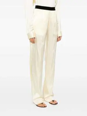 TOM FORD Velvet Waistband Silk Blend Trousers - Multicolor