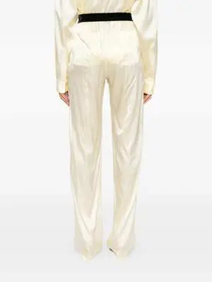 TOM FORD Velvet Waistband Silk Blend Trousers - Multicolor