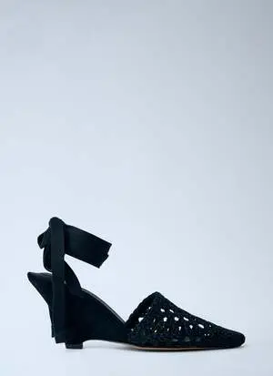 Jacquemus Woven Wedge Sandals With Tie Fastening