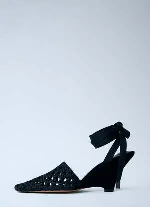 Jacquemus Woven Wedge Sandals With Tie Fastening