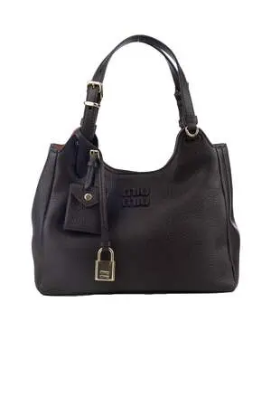 Miu Miu Shopper Bag With Gold Tone Lock