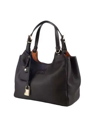 Miu Miu Shopper Bag With Gold Tone Lock