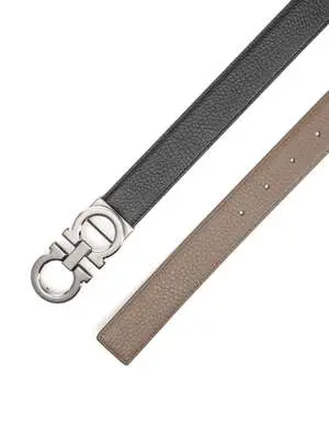 FERRAGAMO Reversible And Adjustable Gancini Belt - Black