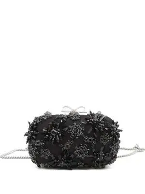 SELF-PORTRAIT SELF-PORTRAIT Black Embellished Floral Clutch