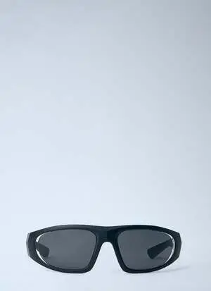 Prada Rectangular Sunglasses With Engraved Logo Temples - Black