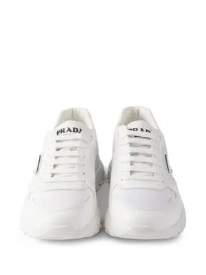 Prada Re-nylon And Brushed Leather Sneakers - White