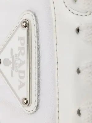 Prada Re-nylon And Brushed Leather Sneakers - White