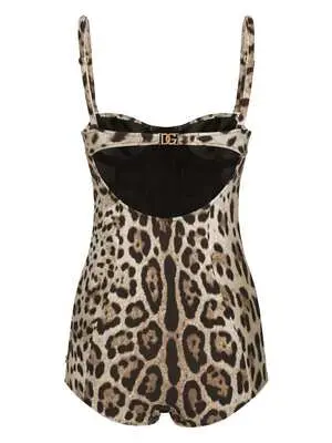 Dolce & Gabbana Leopard Print Swimsuit - Multicolor