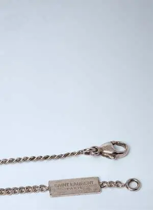 Saint Laurent Cassandre Charm Bracelet With Crystal Embellishments