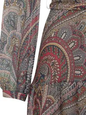 Etro Long Dress With Paisley Print And Ruffled Details - Multicolor