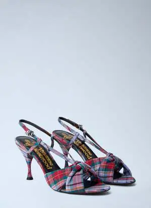 VIVIENNE WESTWOOD Marylin Plaid Stiletto Sandals - Red