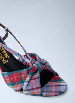 VIVIENNE WESTWOOD Marylin Plaid Stiletto Sandals - Red