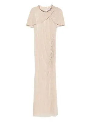 SELF-PORTRAIT Embellished Draped Maxi Dress - Multicolor