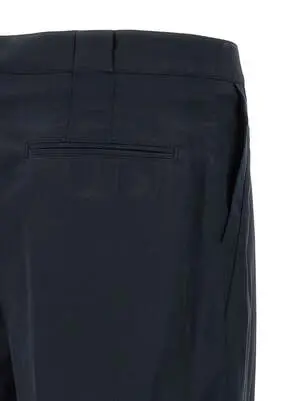 Brunello Cucinelli Cotton Pleated Chinos - Blue