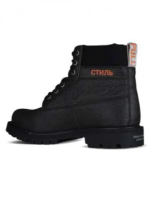 Heron Preston Lace-up Ankle Boots With Contrast Print