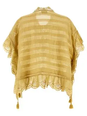 Isabel Marant Étoile Payton" Cotton Top With Lace And Tassels - Yellow