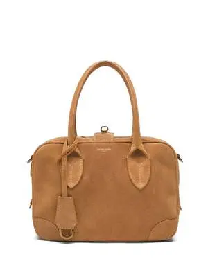 GOLDEN GOOSE GOLDEN GOOSE Suede Top Handle Bag With Gold Details Brown