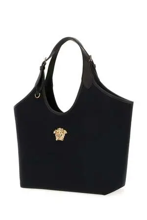 Versace Shopper Bag With Gold Tone Medusa